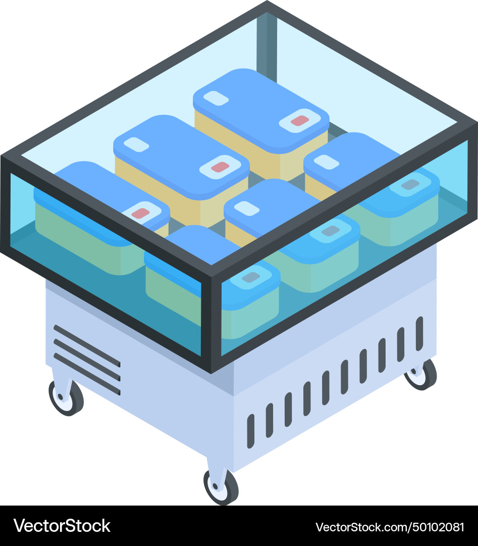 Supermarket shelves isometric icon Royalty Free Vector Image
