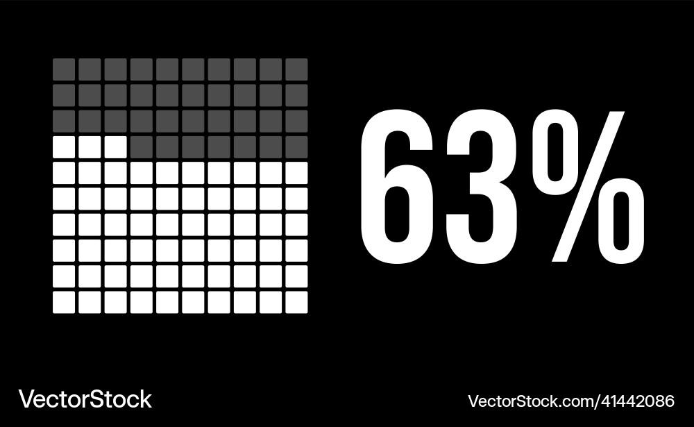 63 percent diagram sixty-three percentage Vector Image