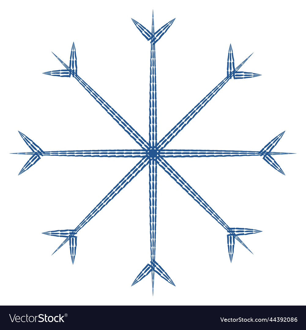 Abstract snowflake dashed patterned lines Vector Image