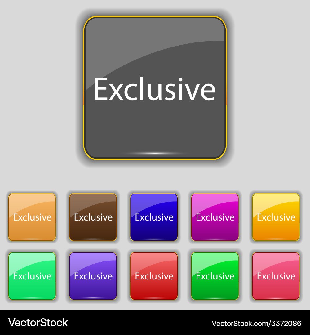 Exclusive sign icon special offer symbol set Vector Image