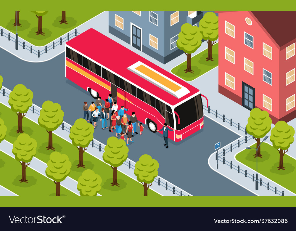 Excursion isometric Royalty Free Vector Image - VectorStock