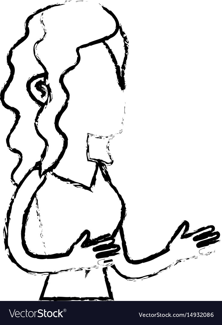 Figure Happy Beautiful Woman With Hairstyle Vector Image
