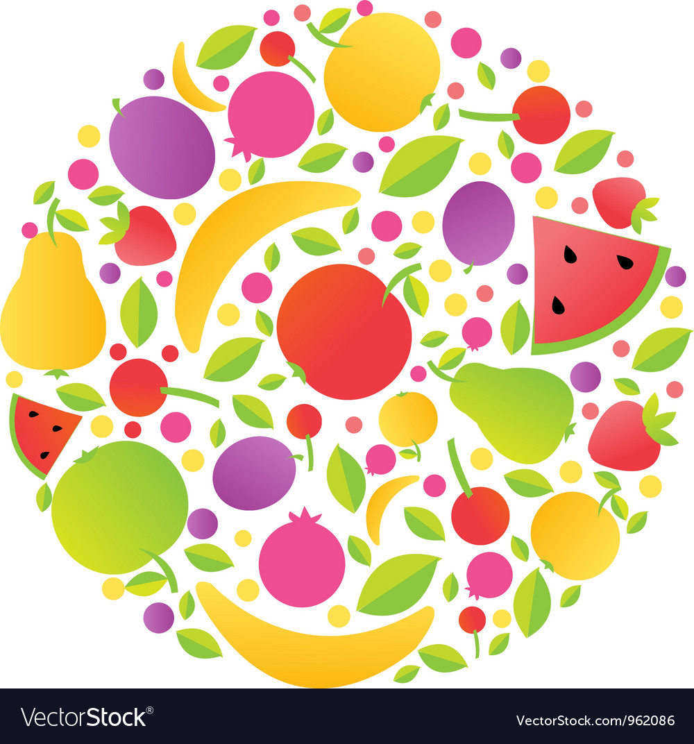 Fruits sphere Royalty Free Vector Image - VectorStock