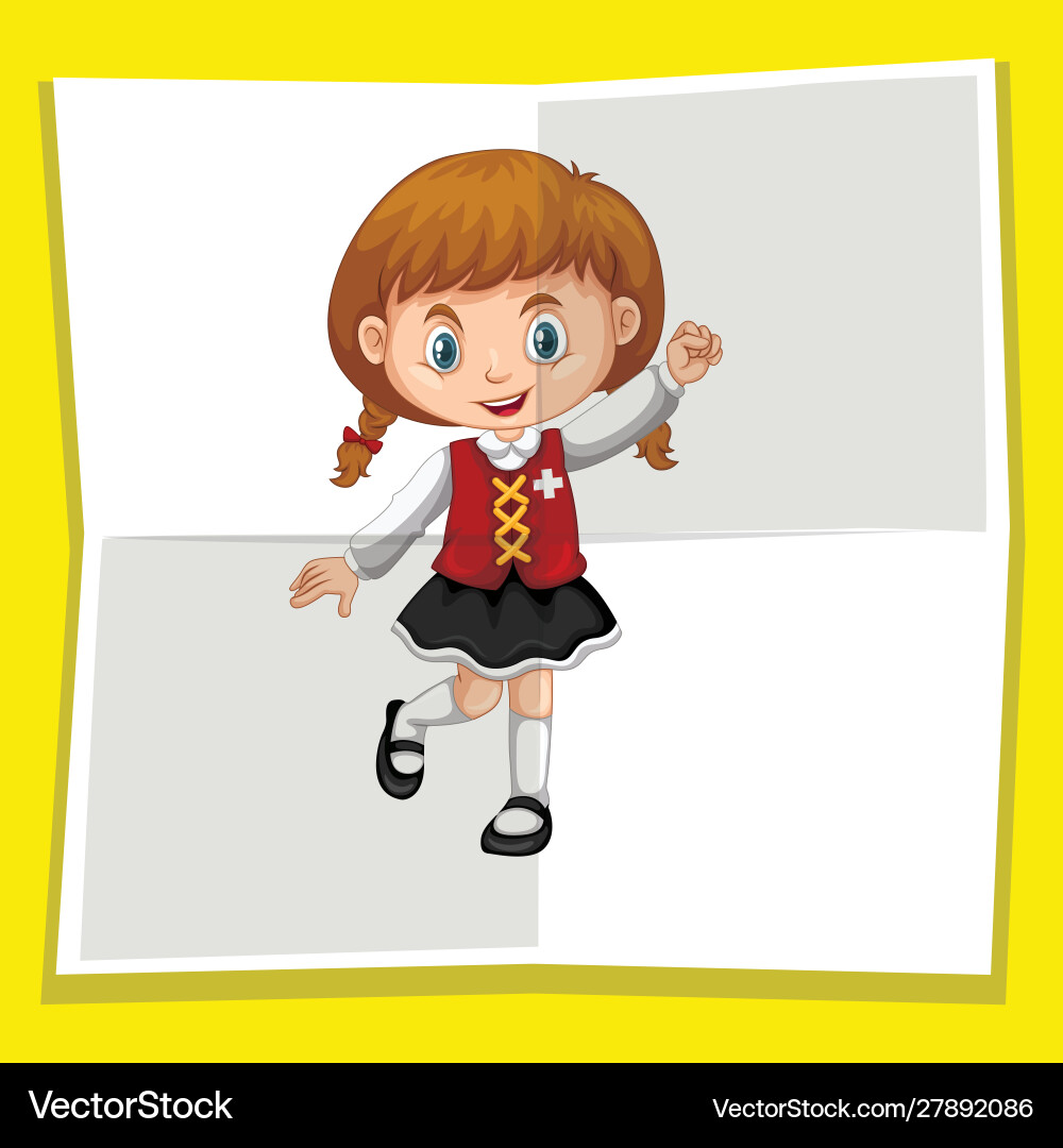 Happy girl waving hand Royalty Free Vector Image