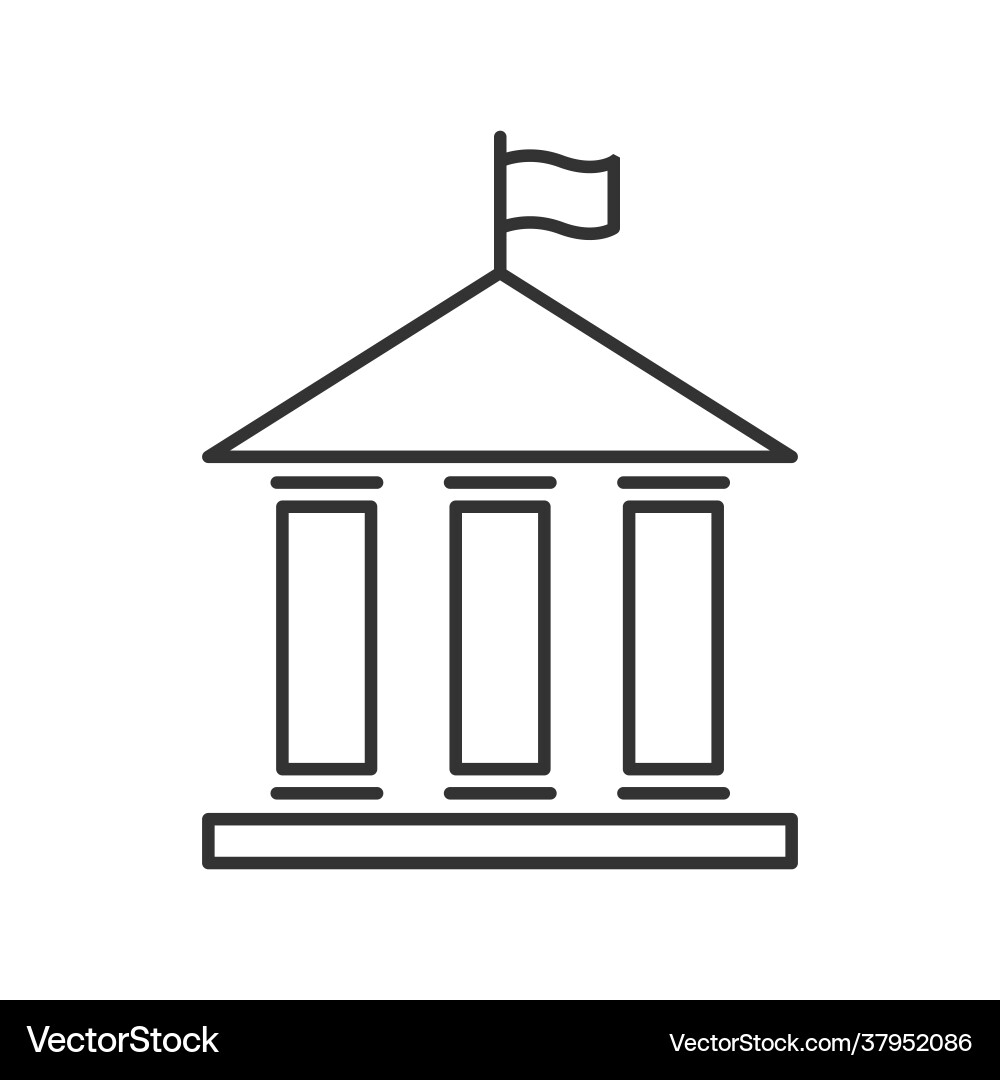 House with columns and flag icon building Vector Image