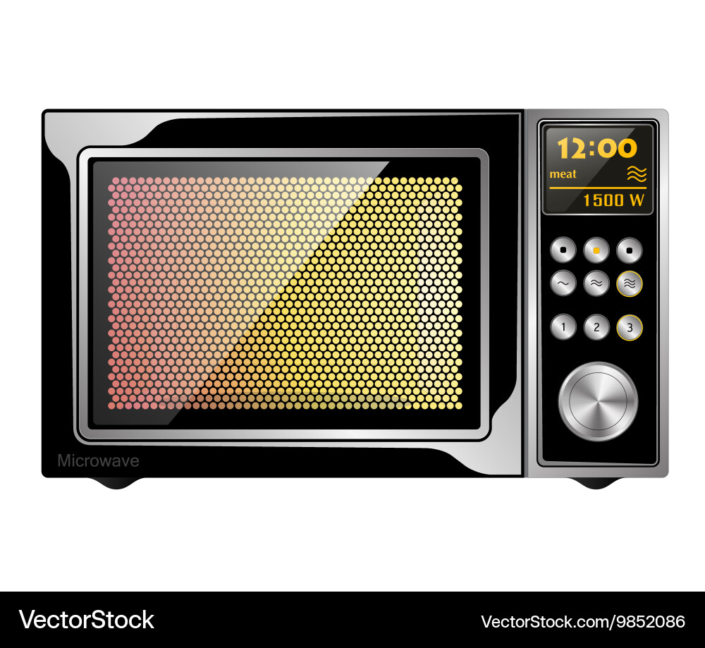 Image quality black enabled microwave oven Vector Image