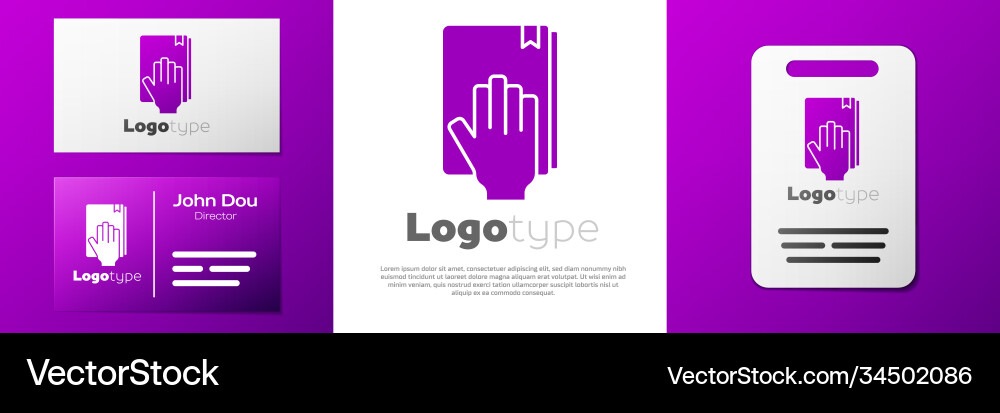 Logotype oath on holy bible icon isolated Vector Image