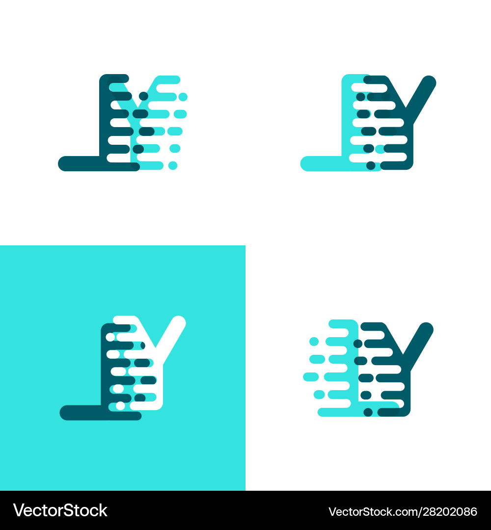 Ly letters logo with accent speed in light green Vector Image