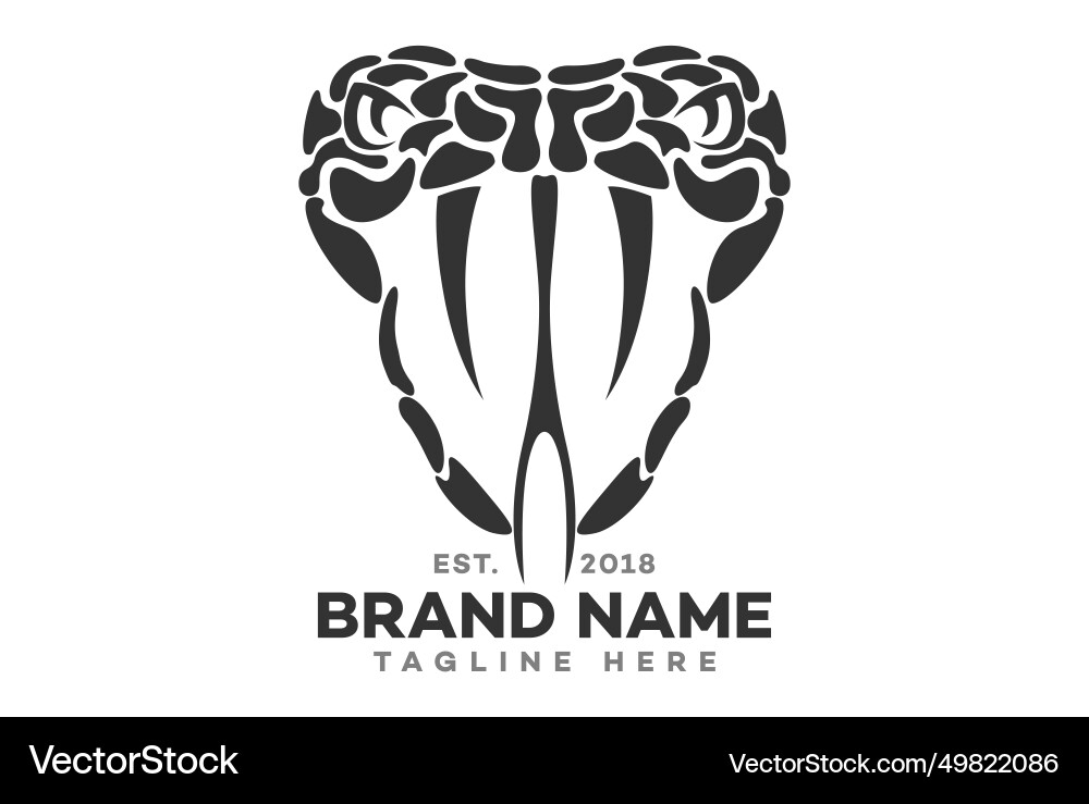 Modern logo of an angry snake Royalty Free Vector Image