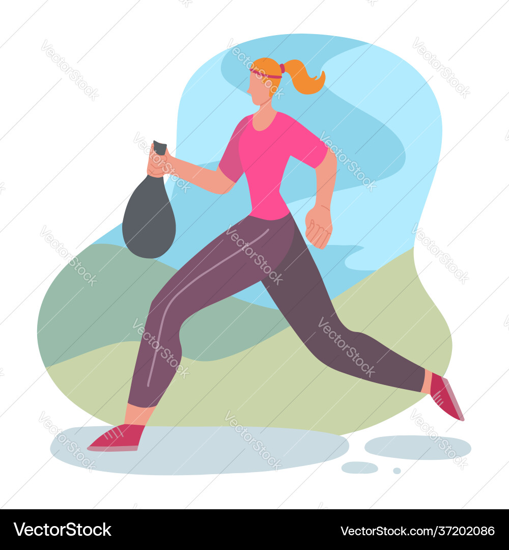 Plogging environmental movement healthy lifestyle Vector Image