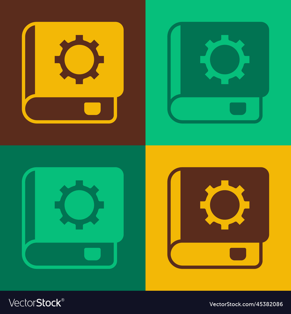 Pop art user manual icon isolated on color Vector Image