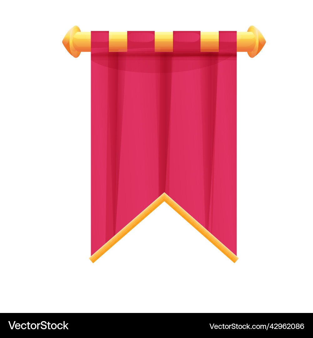 Red hanging medieval banner flag with cloth Vector Image