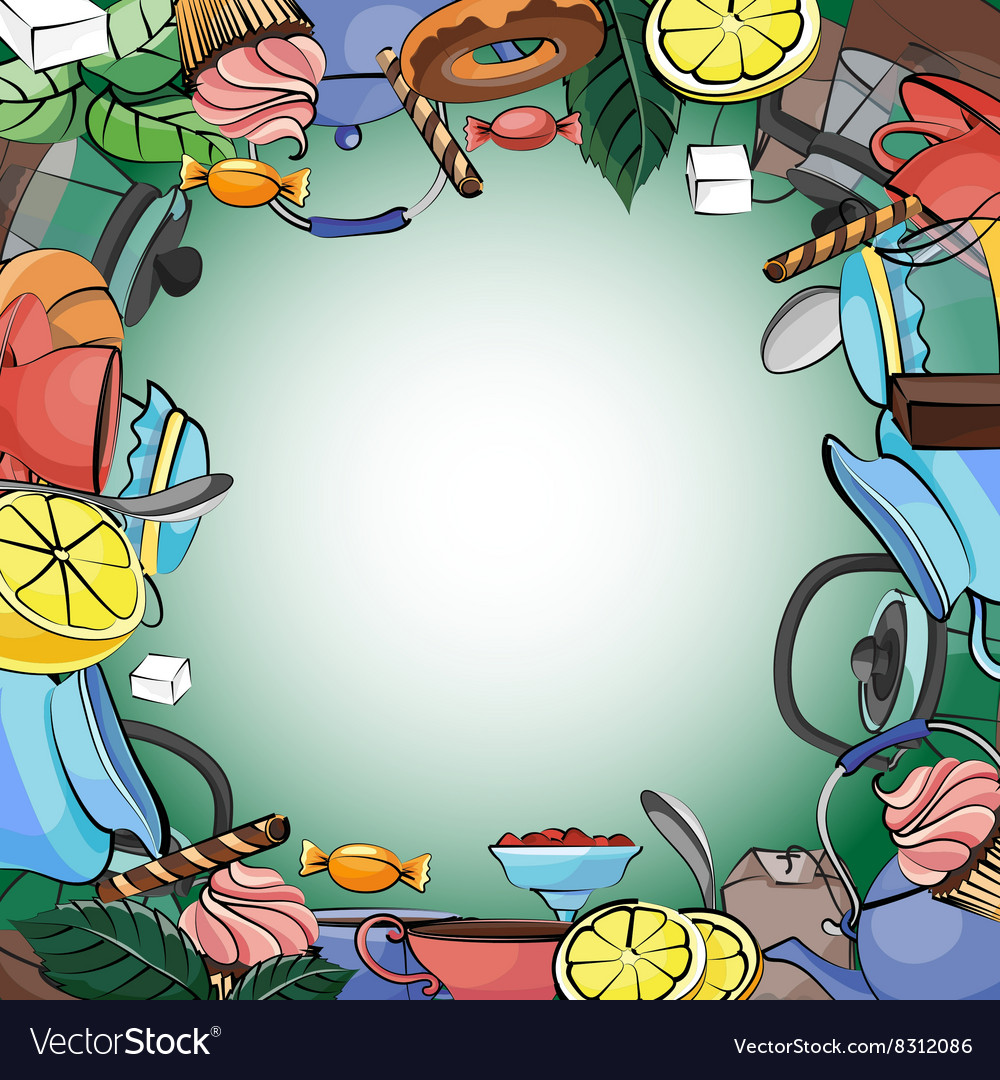 Tea time background Royalty Free Vector Image - VectorStock
