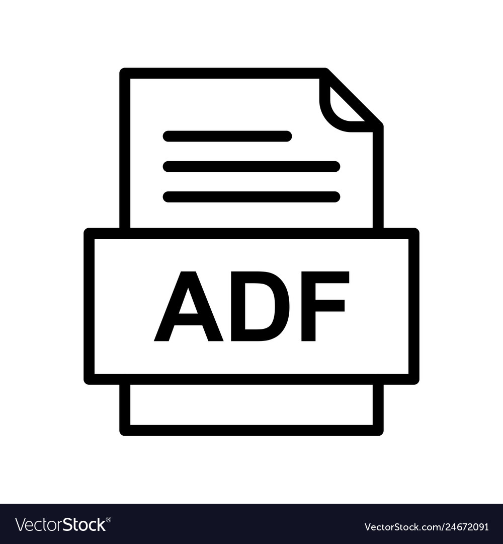 Adf file document icon Royalty Free Vector Image