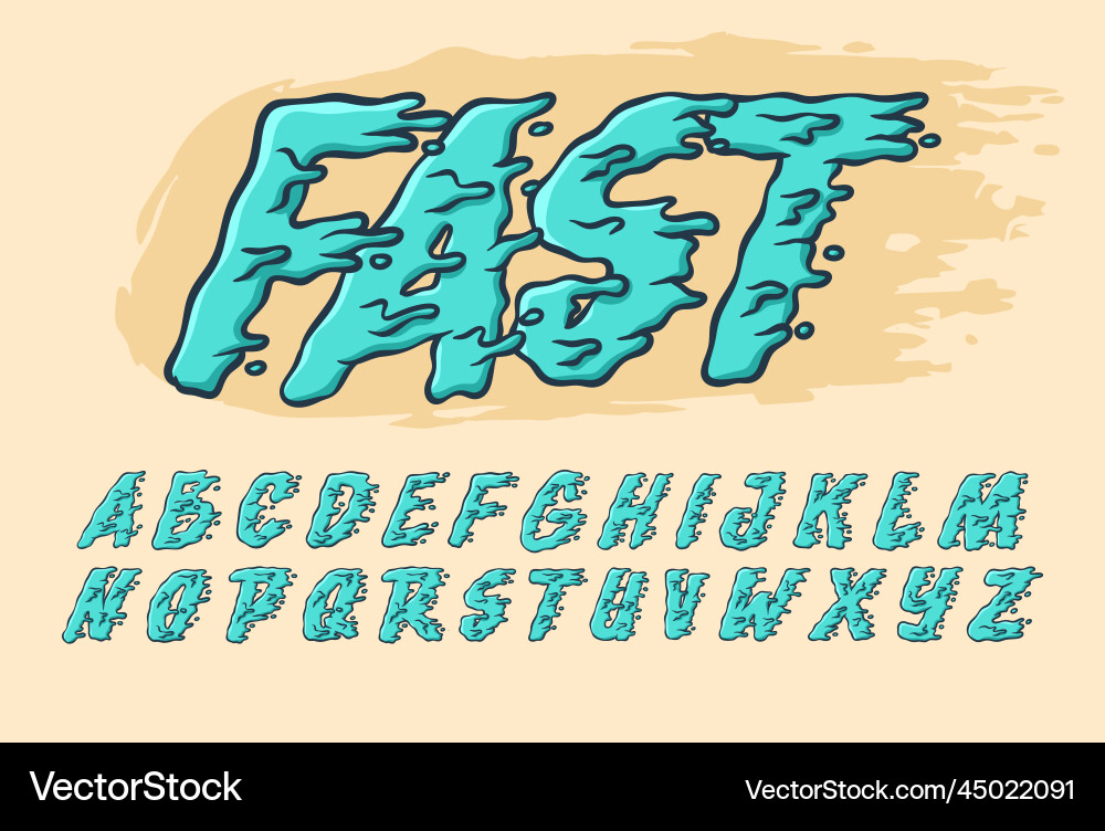 Alphabet melt grime text letters Royalty Free Vector Image
