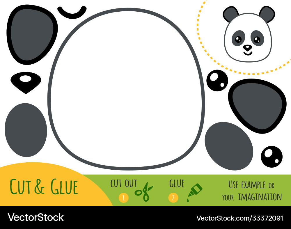 Education paper game for children panda Royalty Free Vector