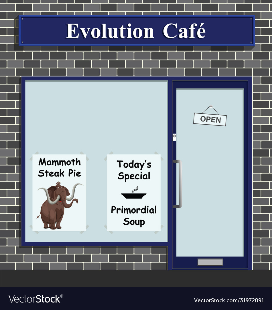Evolution cafe Royalty Free Vector Image - VectorStock