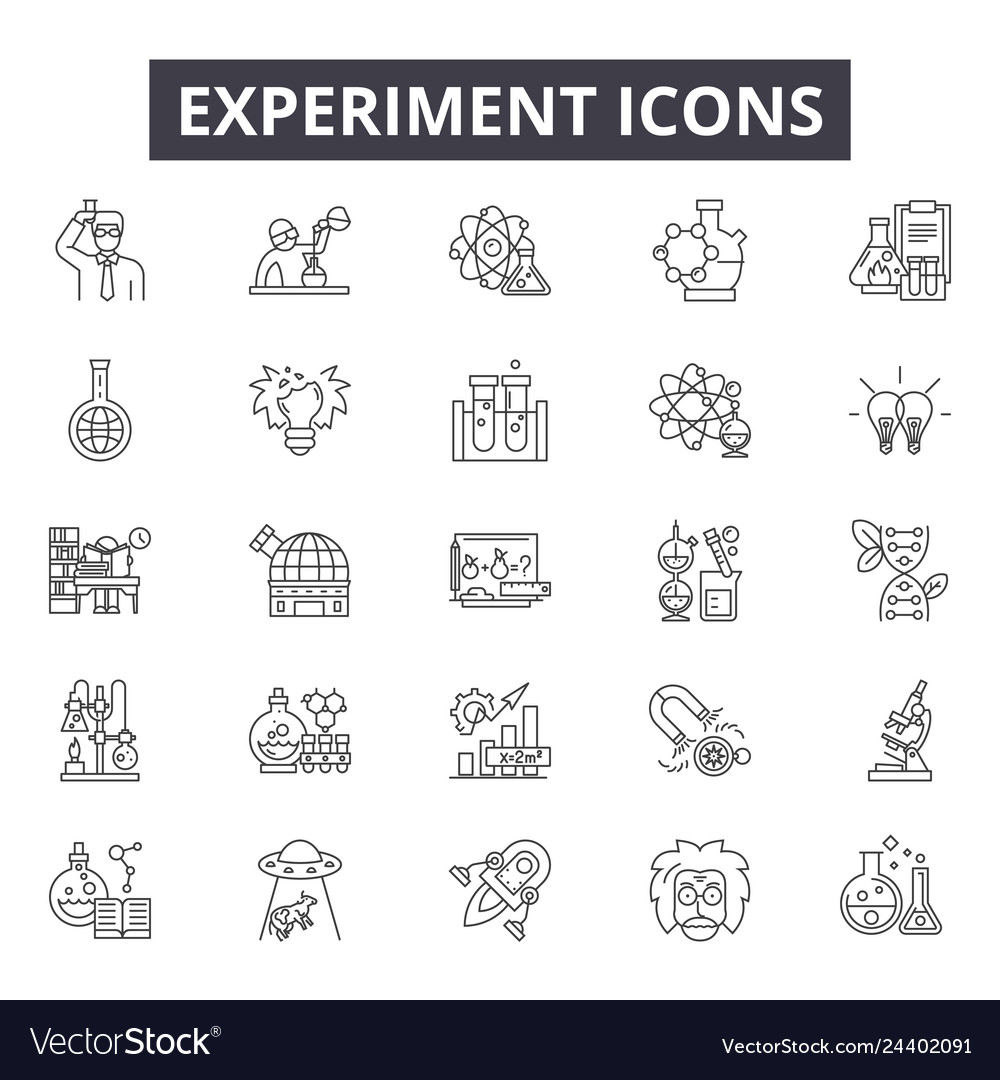 Experiment line icons for web and mobile design Vector Image