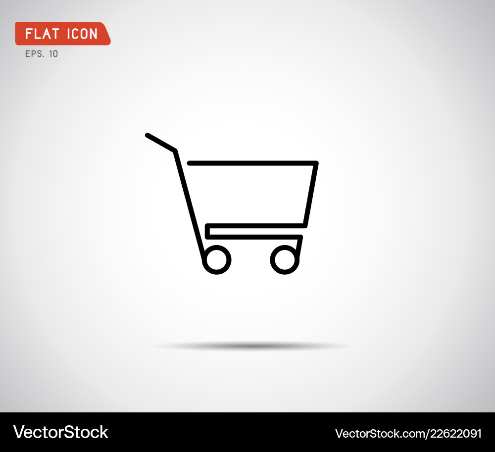 Flat shopping cart icon logo design Royalty Free Vector