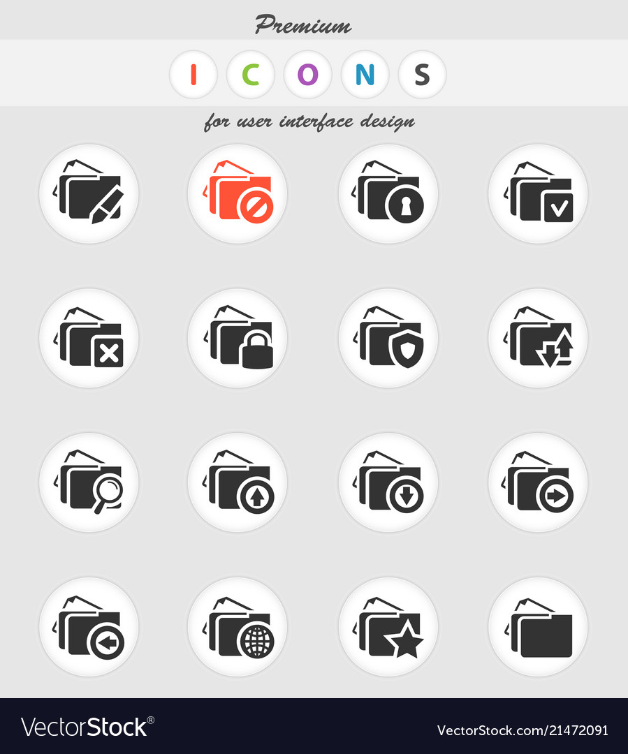 Folder icon set Royalty Free Vector Image - VectorStock