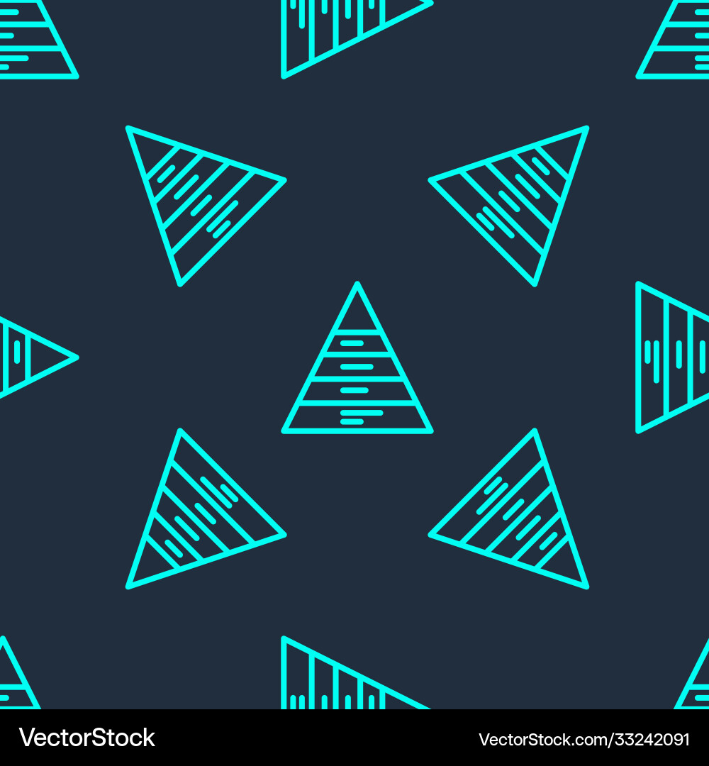 Green line business pyramid chart infographics Vector Image