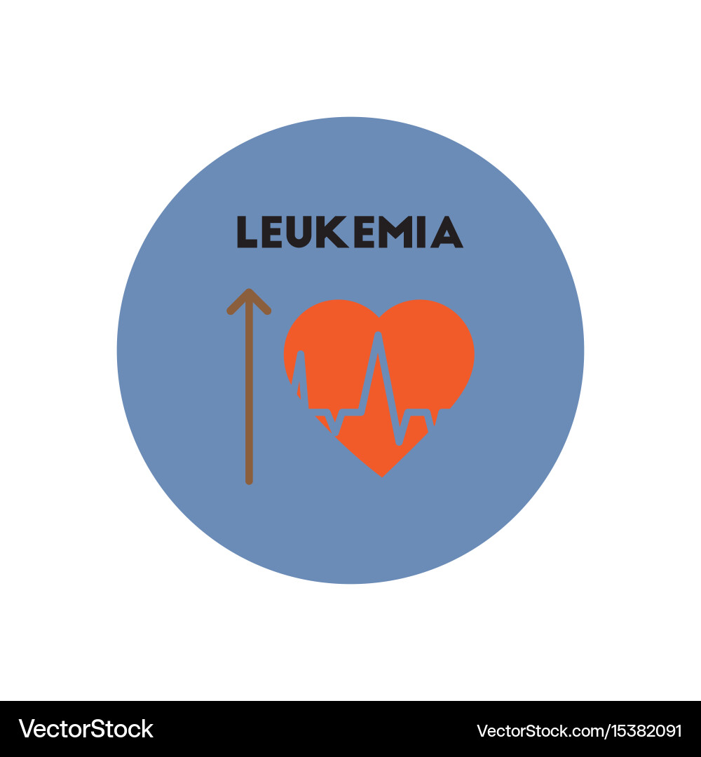 Icon on circle various symptoms of leukem Vector Image