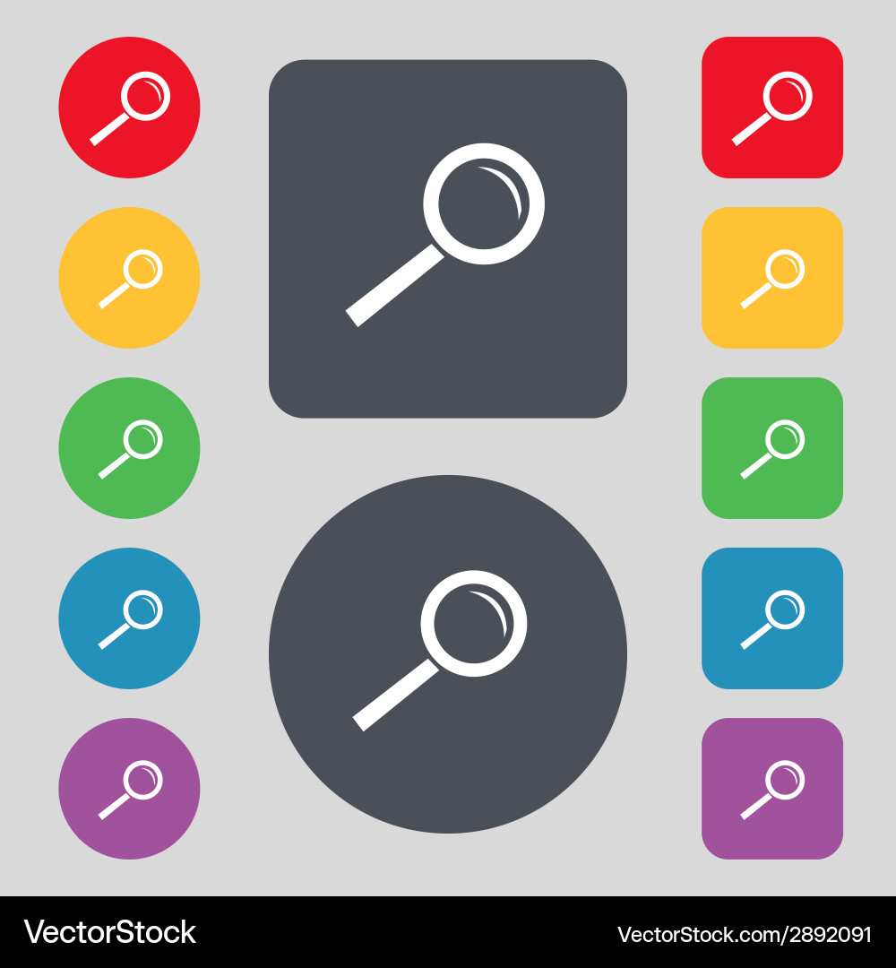 Magnifier glass sign icon zoom tool button Vector Image