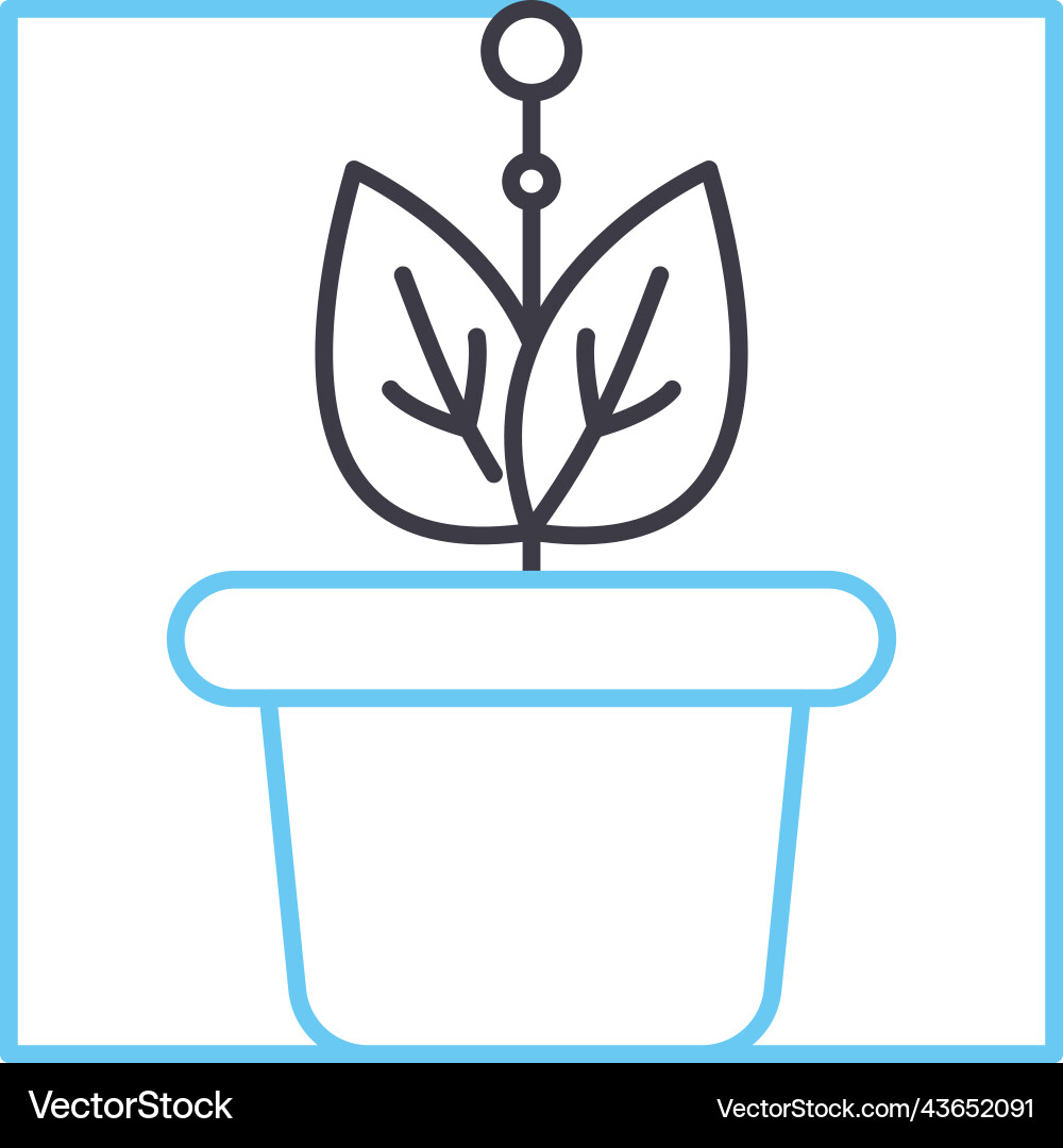 Plant line icon outline symbol Royalty Free Vector Image