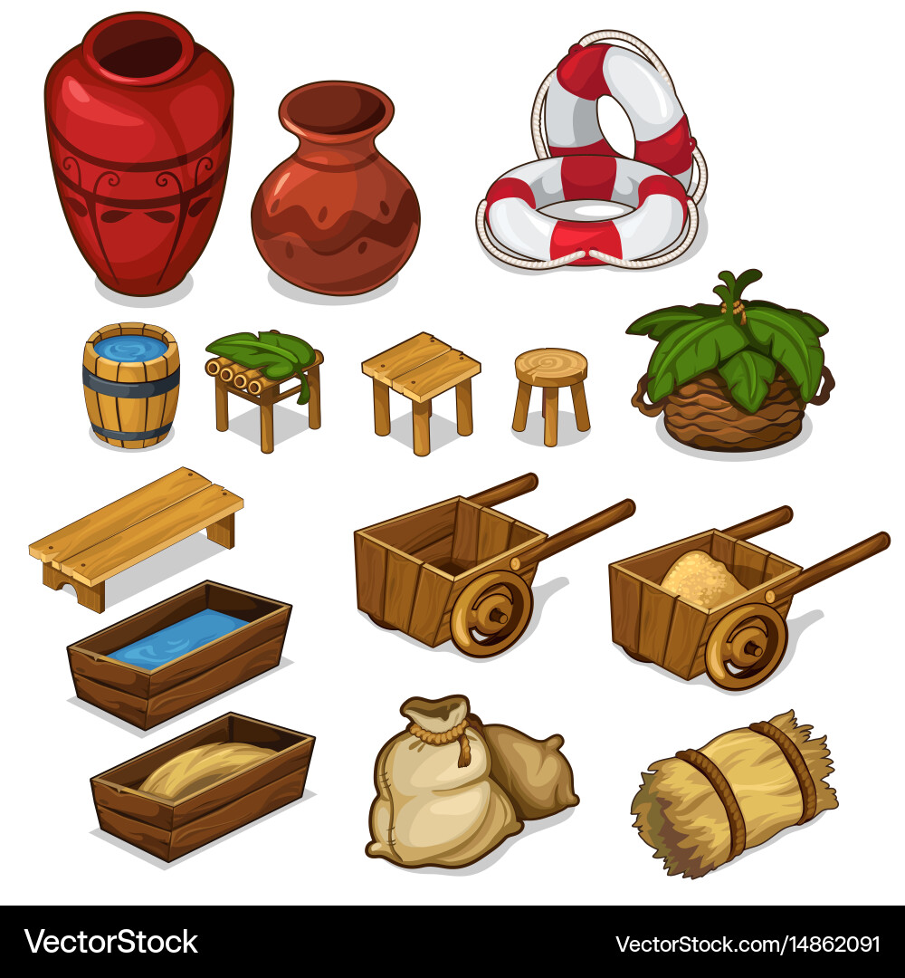 Set items for life in countryside Royalty Free Vector Image