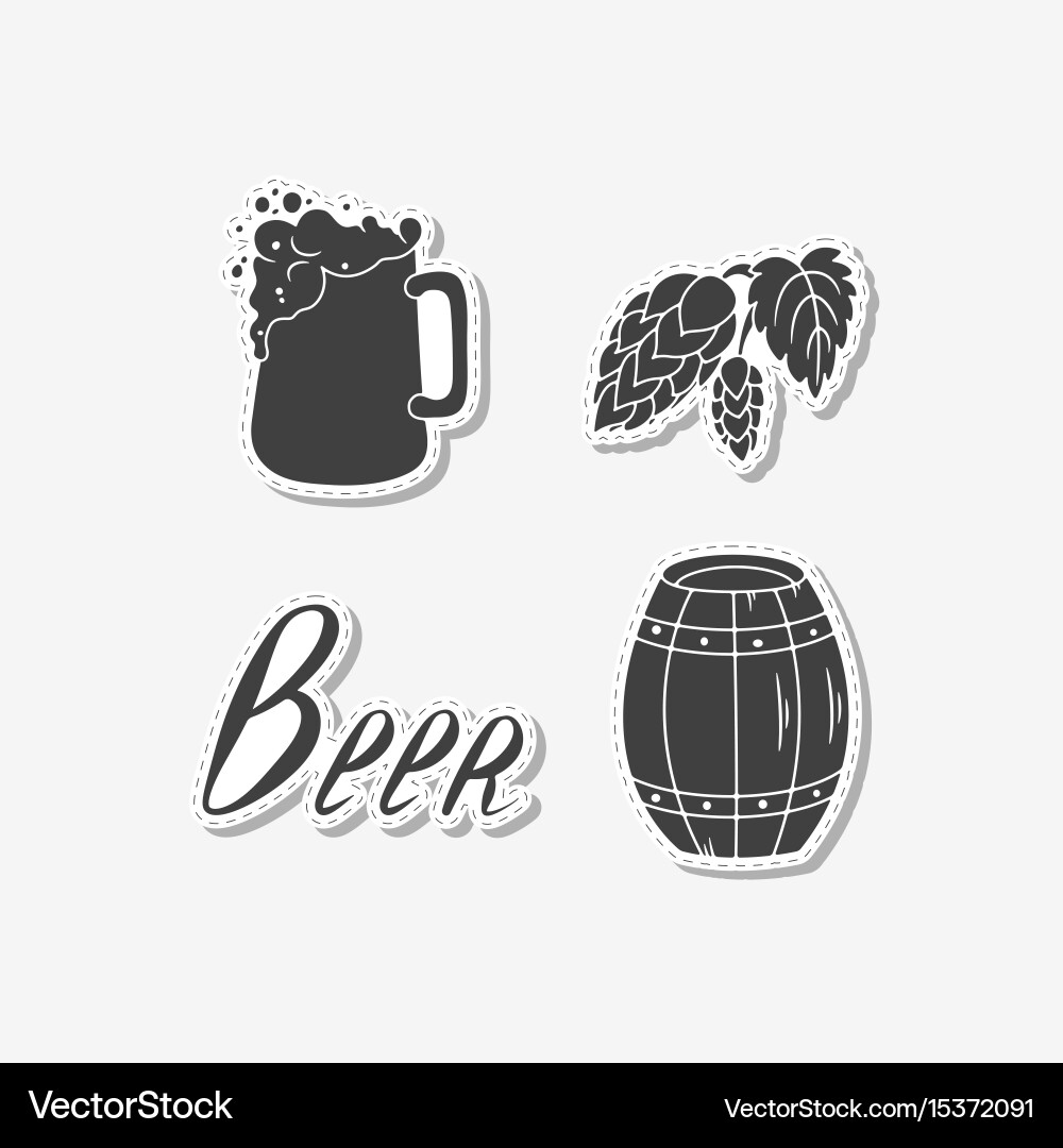 Set of hand drawn stickers Royalty Free Vector Image