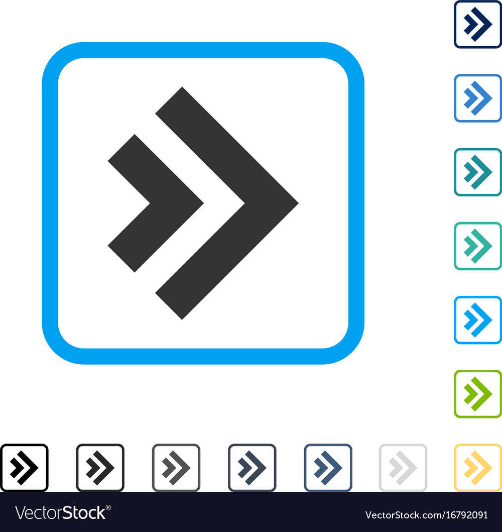 Shift right framed icon Royalty Free Vector Image