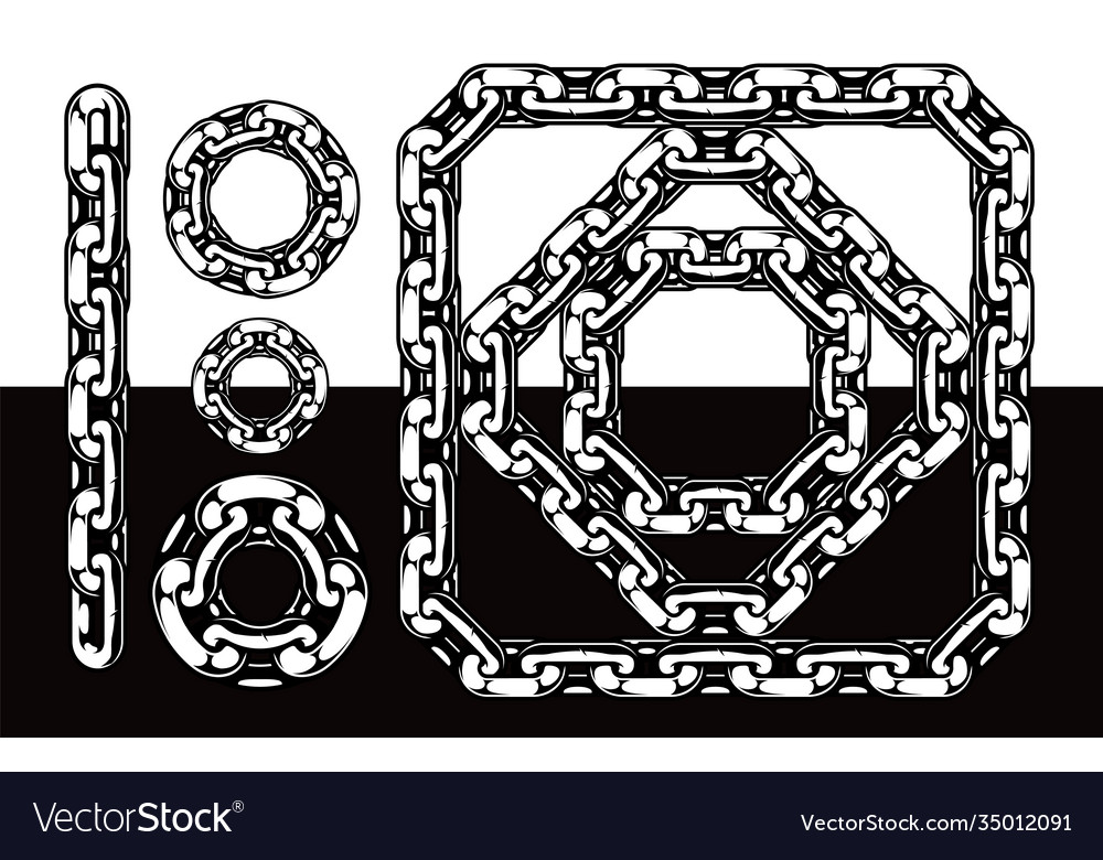 Strong chain pattern brush template Royalty Free Vector