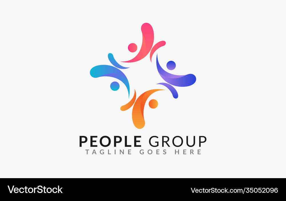 Abstract colorful people logo flat graphic Vector Image