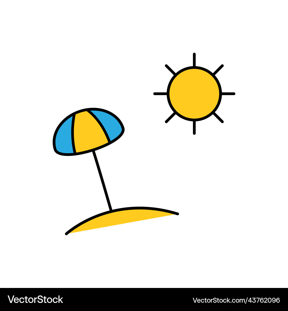 Beach umbrella hand drawn in doodle style summer Vector Image
