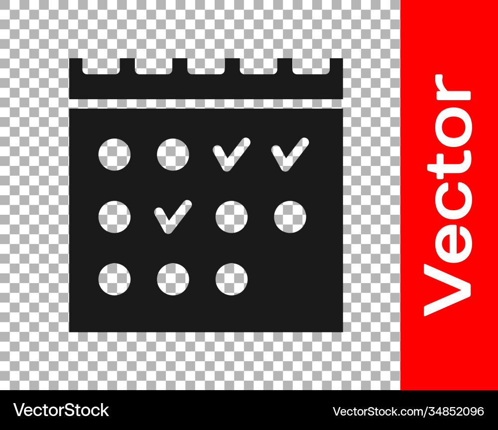 Black hotel booking calendar icon isolated Vector Image