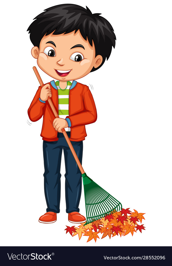Raking Leaves Clipart Black And White