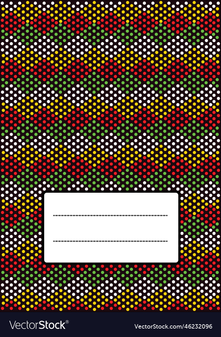 Cover for a notebook with a label and with a dot Vector Image