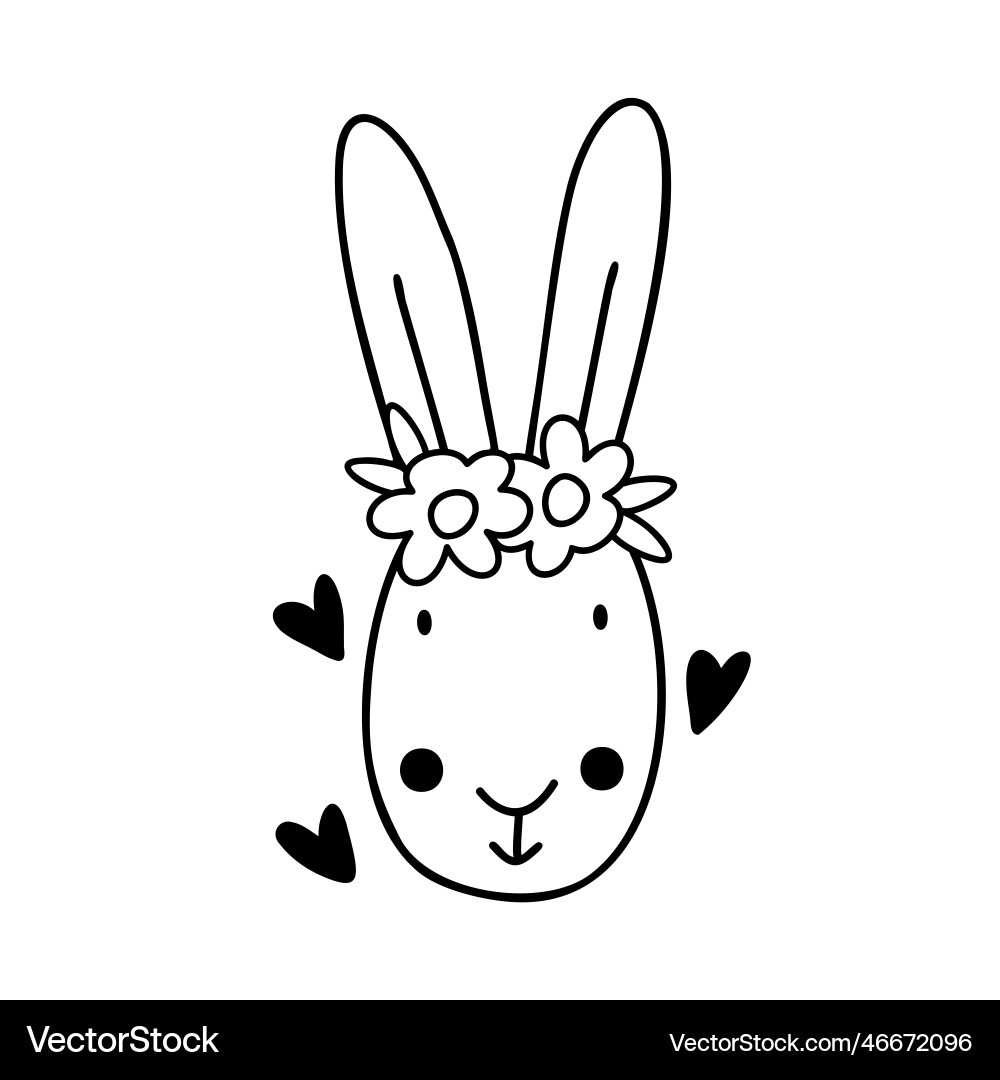 Cute rabbit bunny svg cut file design for cricut Vector Image