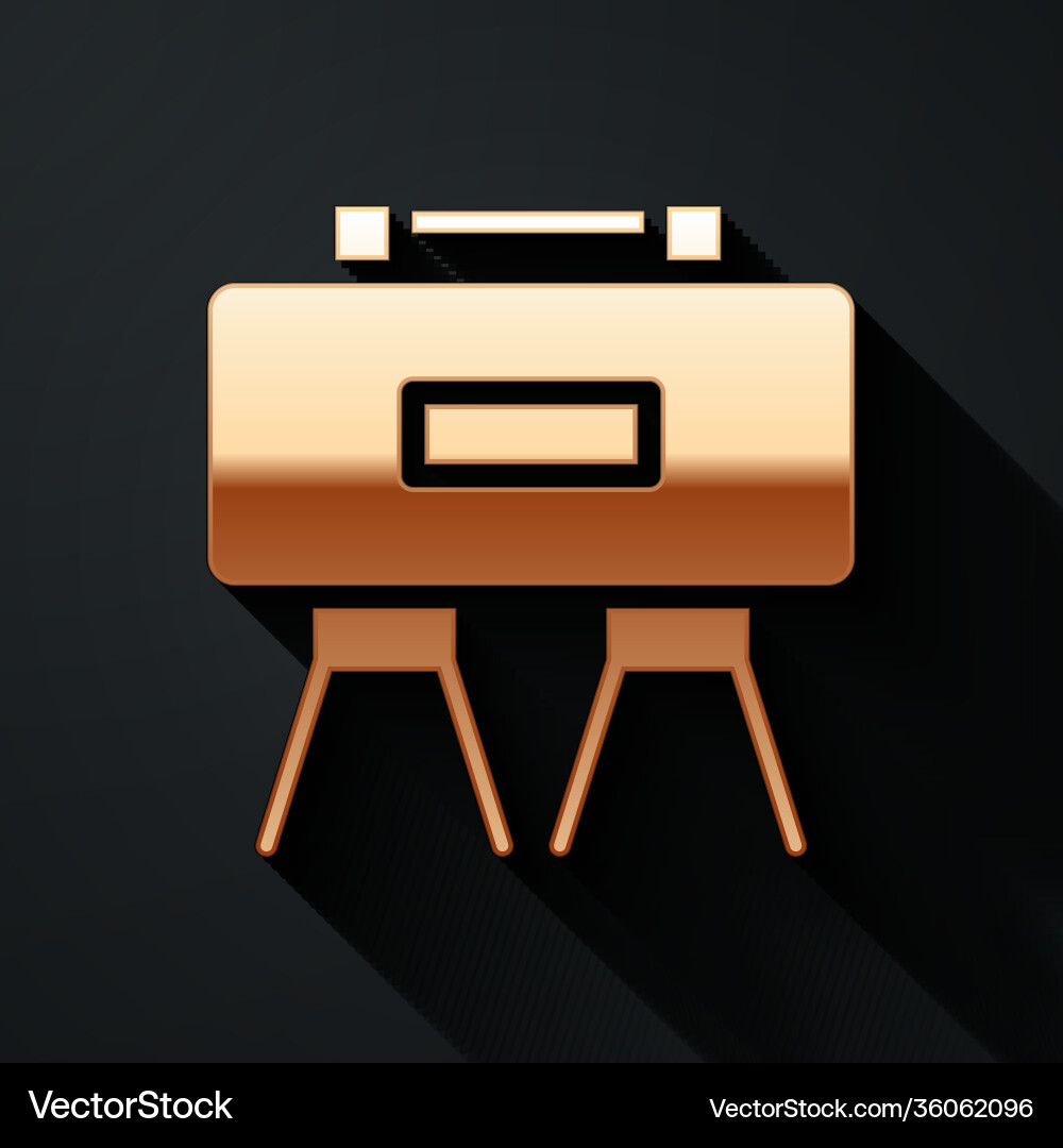 Gold military mine icon isolated on black Vector Image