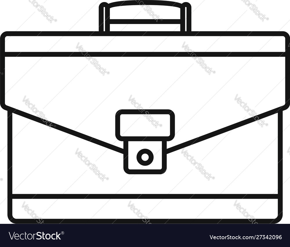 Leather Briefcase Icon Outline Style Royalty Free Vector