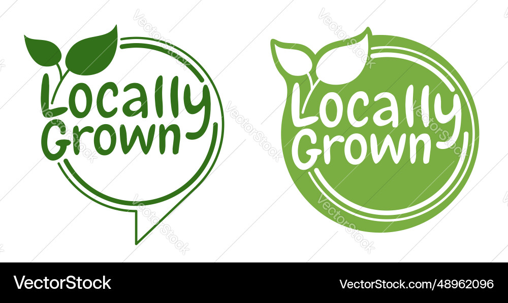 Locally grown emblem stamp or slogan Royalty Free Vector