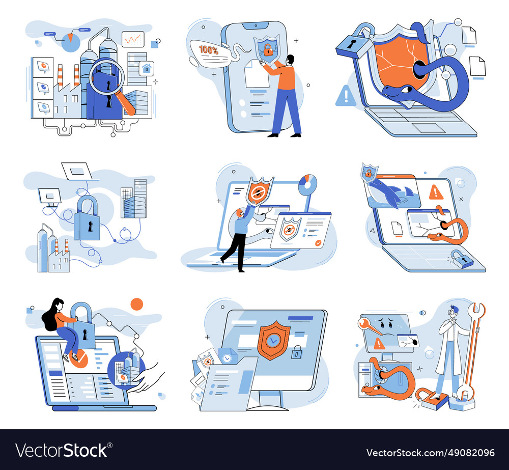 Malware spyware virus Royalty Free Vector Image