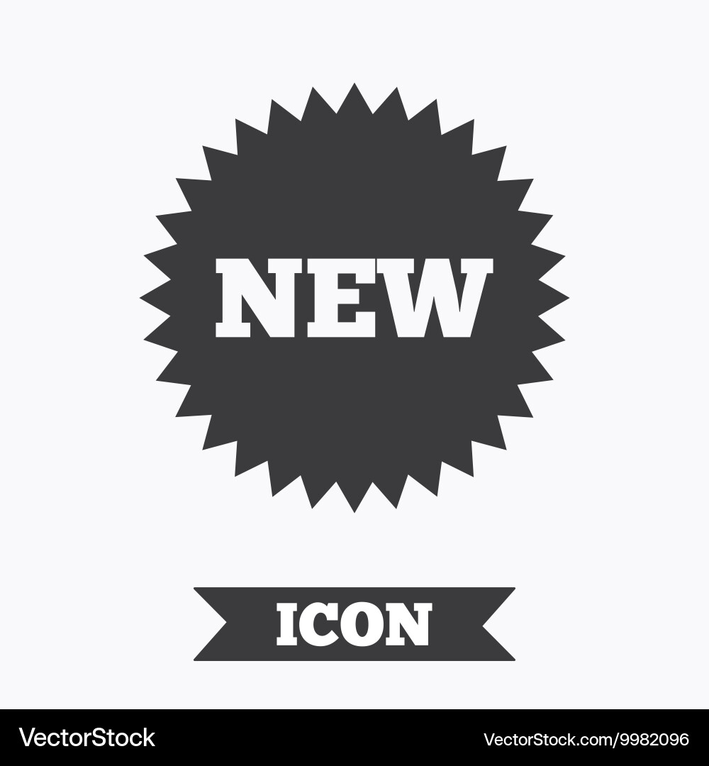 New sign icon arrival star symbol Royalty Free Vector Image