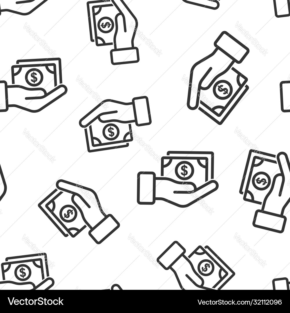 Remuneration icon in flat style money hand Vector Image