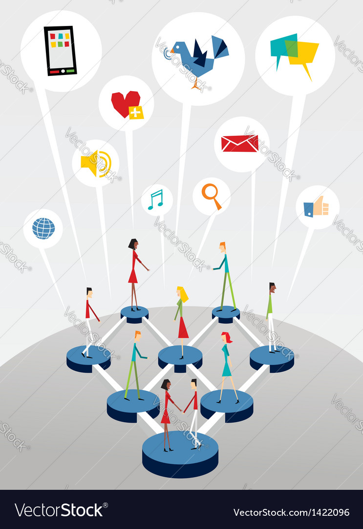 Social web networking interactive Royalty Free Vector Image