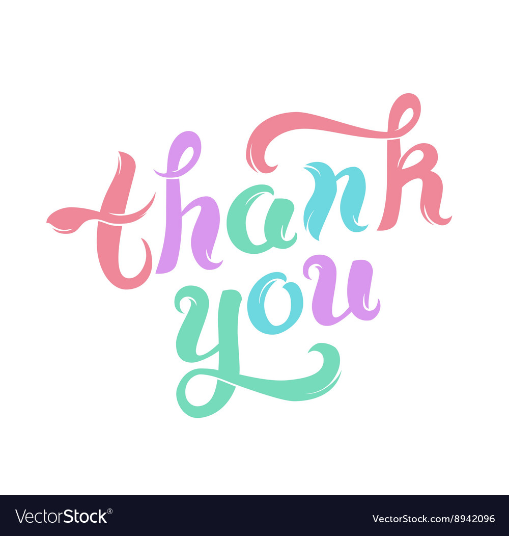 Thank you hand drawn lettering Royalty Free Vector Image Thank you hand drawn lettering Royalty Free Vector Image