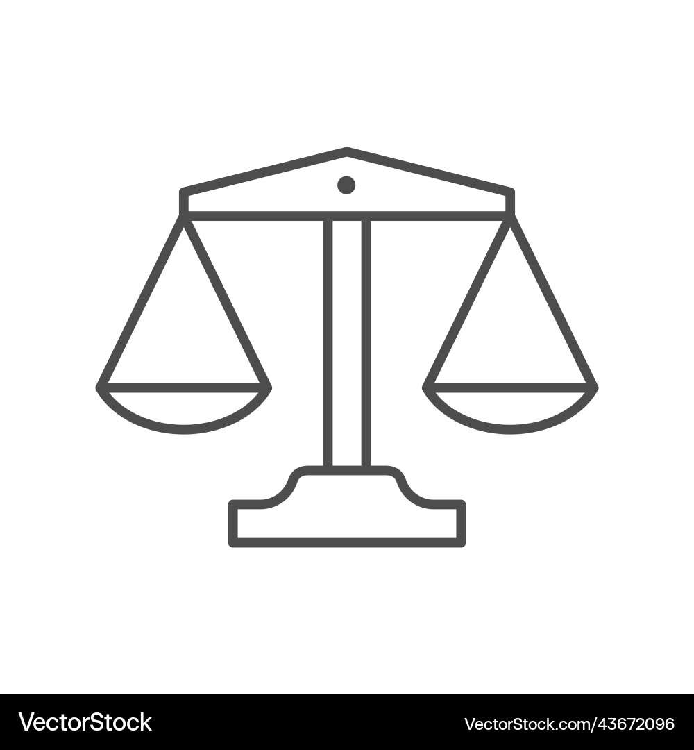 Weighing scales line outline icon Royalty Free Vector Image