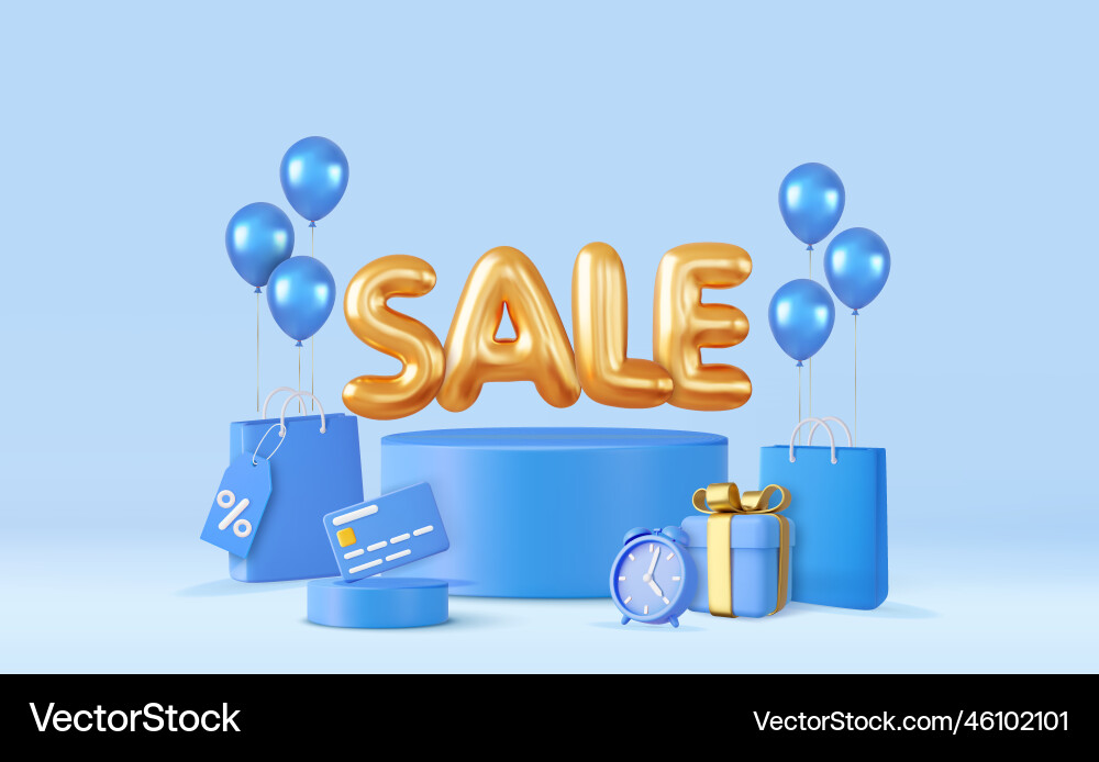 3d great discount sale banner design Royalty Free Vector