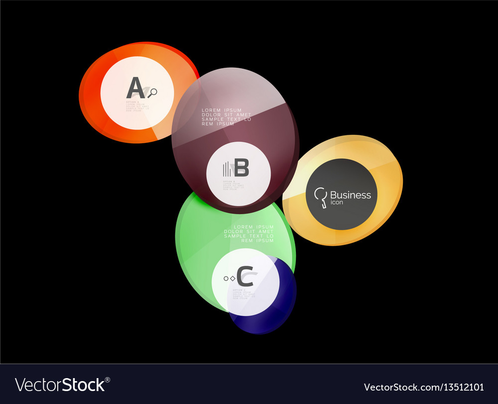 Abstract circles on black Royalty Free Vector Image