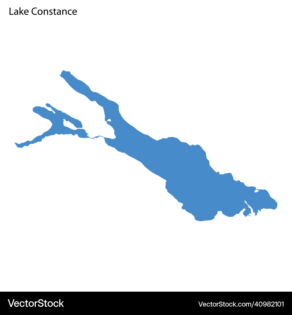 Blue outline map of constance lake isolated Vector Image